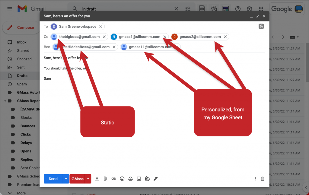 How to Mail Merge CC and BCC in Gmail with Google Sheets