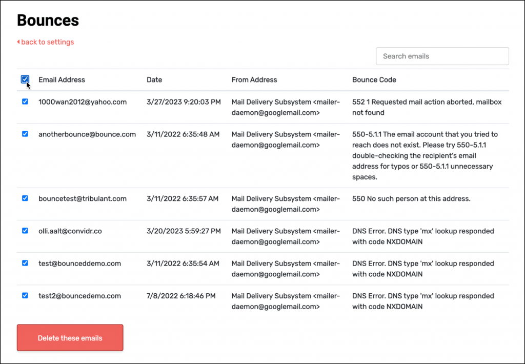 Advanced Bounce and Block Handling