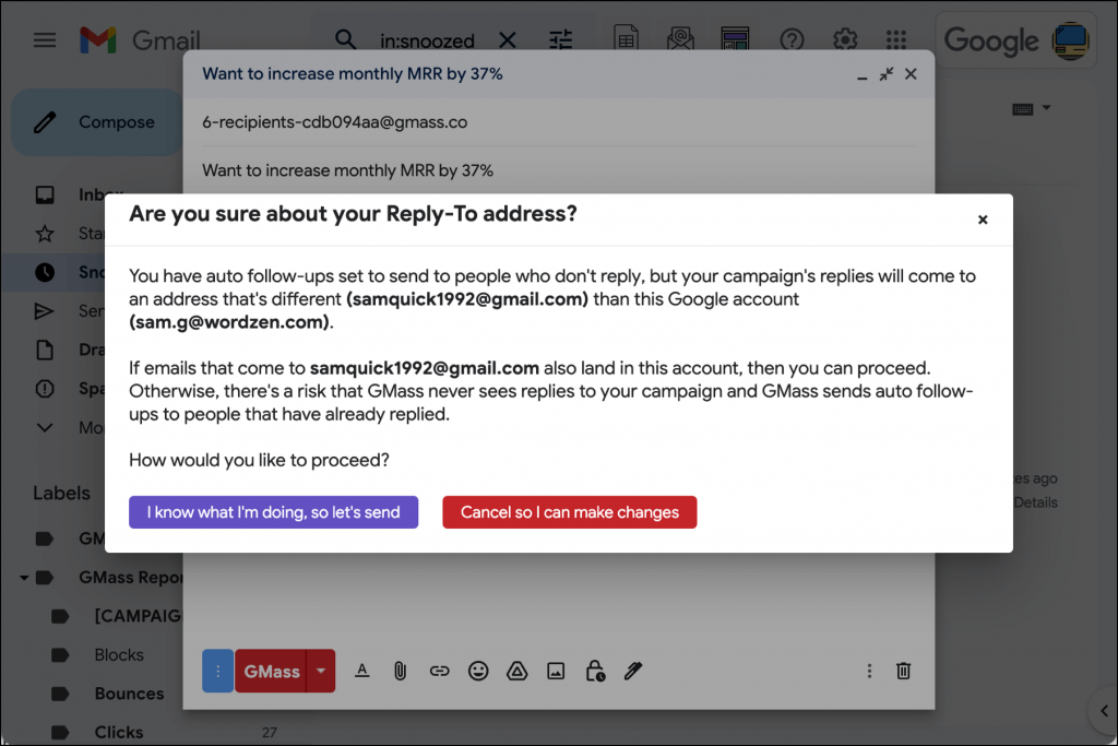 The great "email follow up" feature and how we find replies