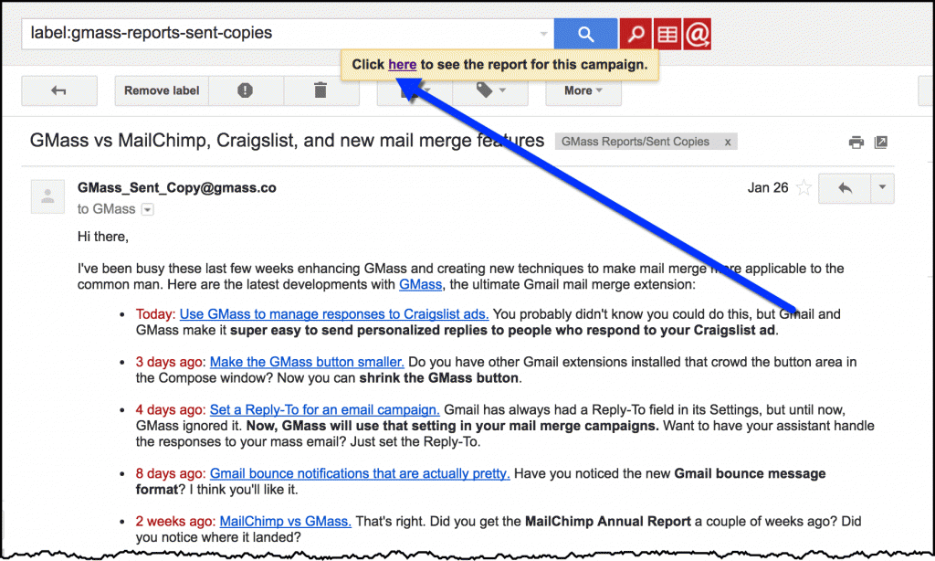 The Campaign Report & Message Features Linked | GMass Blog