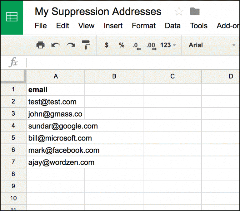How to use a Google Sheets spreadsheet as a dynamic email suppression list