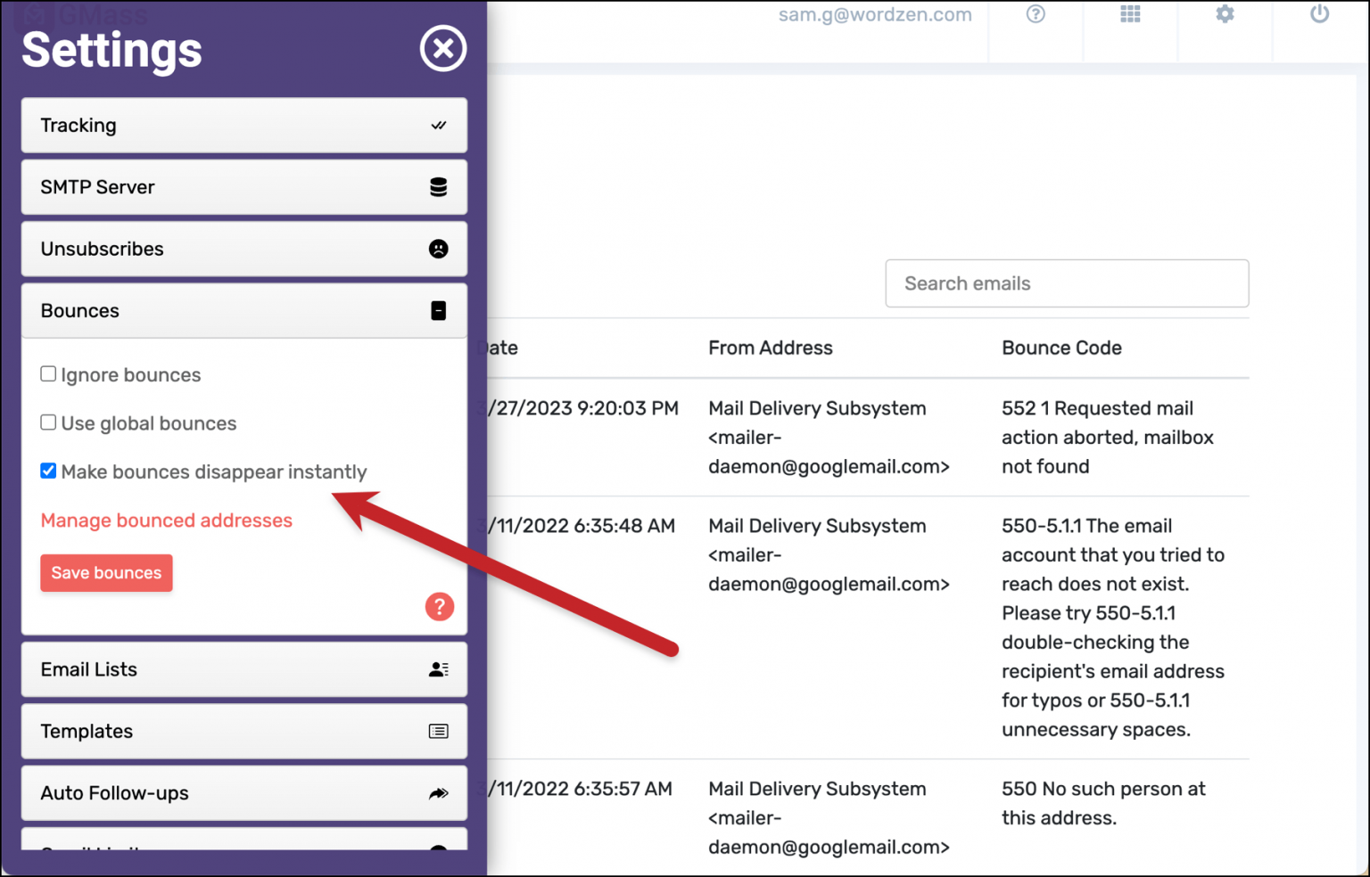 Advanced Bounce and Block Handling