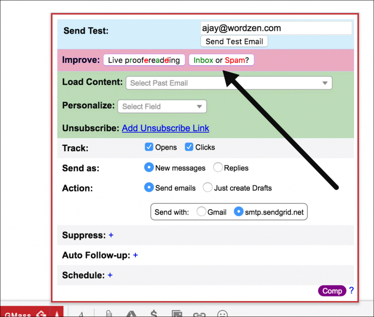 How to use the "Inbox, Spam, or Promotions" email delivery testing tool