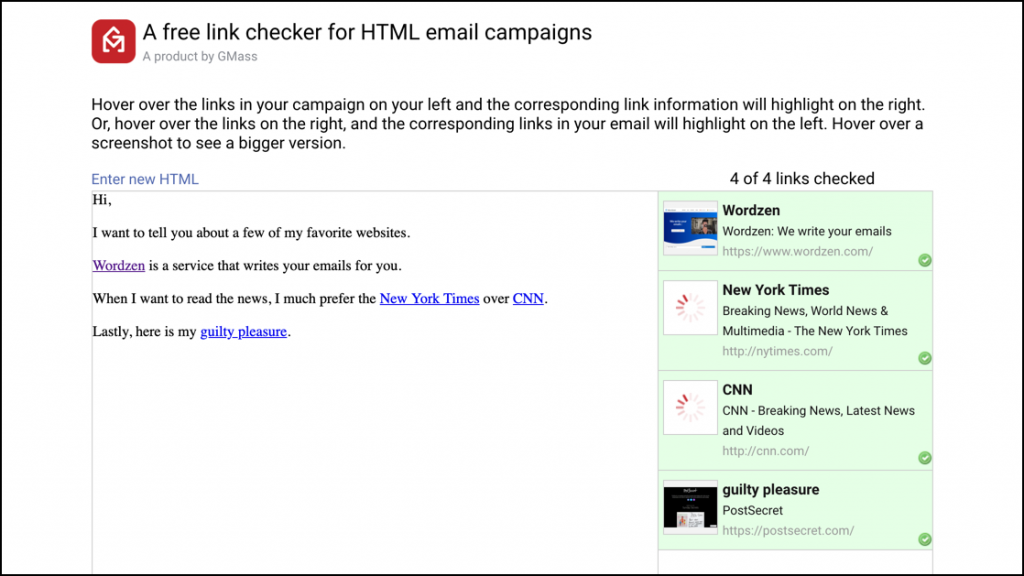 How to quickly check links in HTML email campaigns