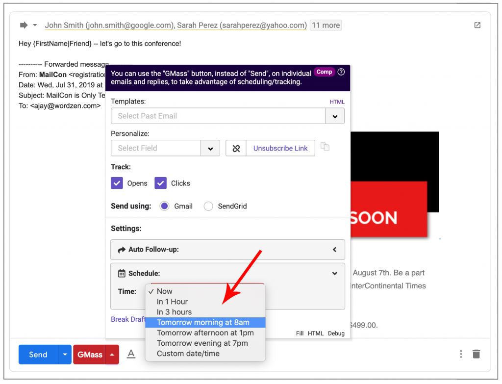 How to forward an email to a list [and personalize it]