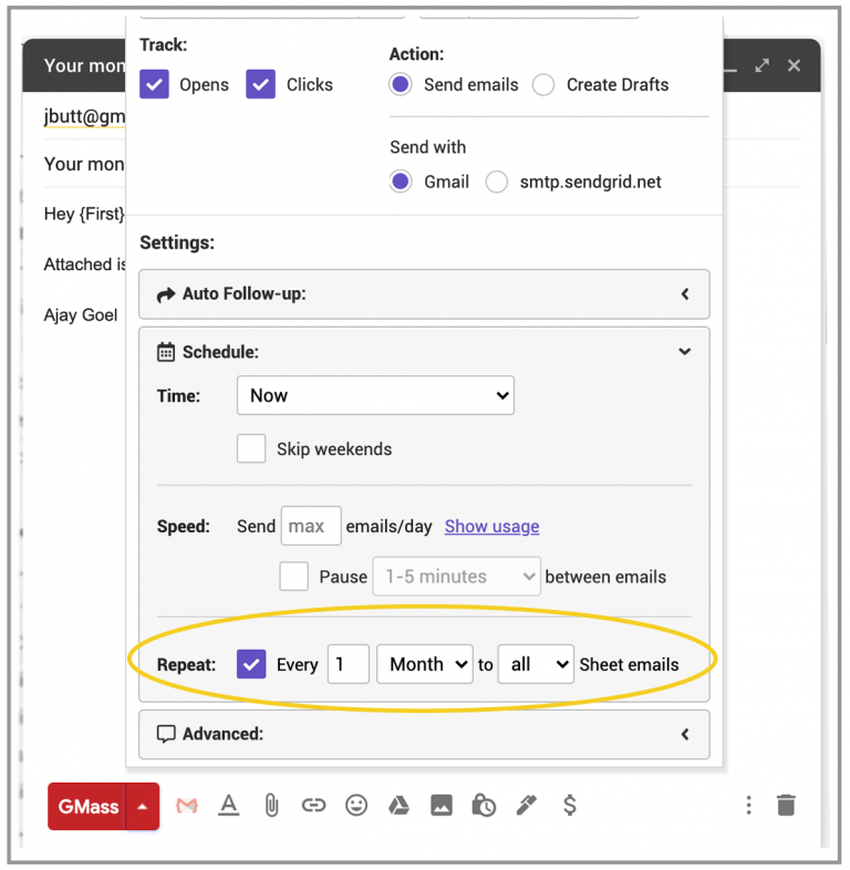 How to send multiple emails with different attachments in Gmail