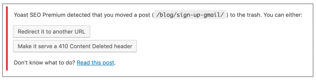 Should you let Yoast handle the redirect when your slug changes?