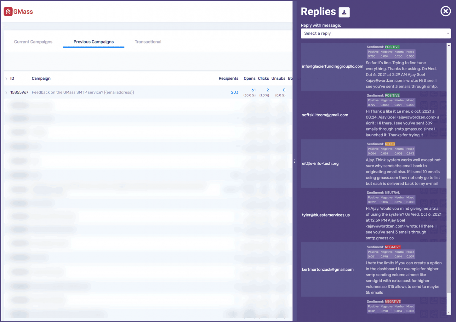 New Feature: Sentiment Analysis on Replies