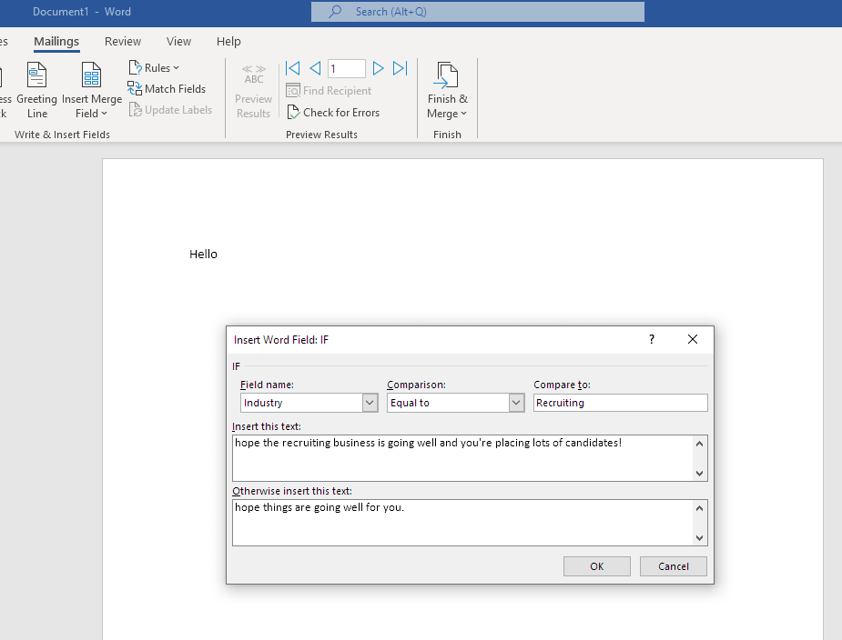 Easy Conditional Mail Merge Formatting If Then Else MS Word Vs GMass 2022 