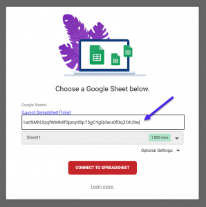 Why you have to enter your Google Sheet ID manually