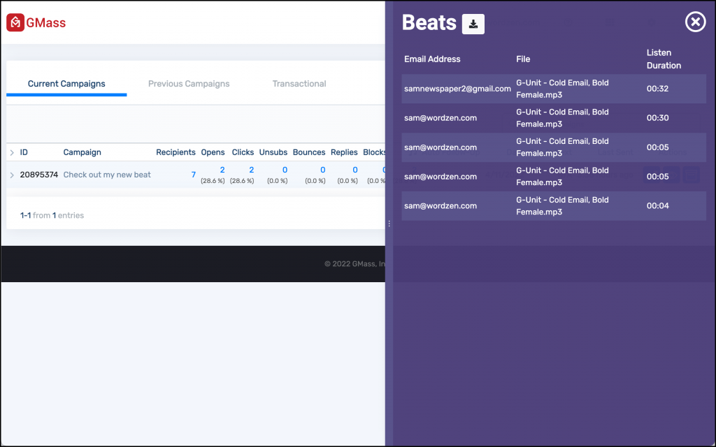 New feature for beat makers: Track who listens to your beats and how long