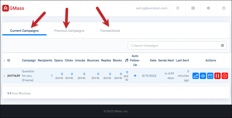 GMass Dashboard User Guide (Campaign Reporting, Account-Level Settings)