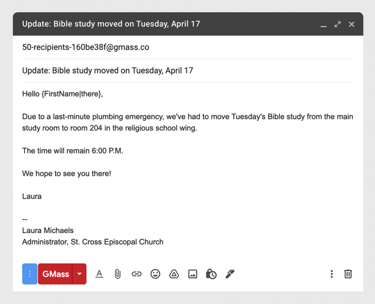 Church email marketing - easy emails for churches - GMass