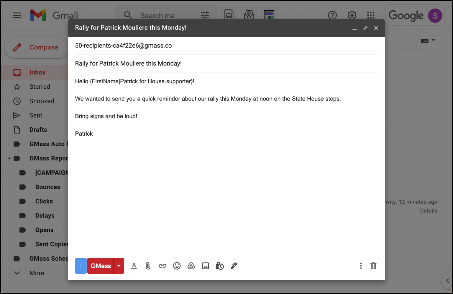 Political emails simplified - send from your Gmail - GMass