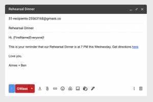 Wedding email simplified (aka how to get married in Gmail) - GMass