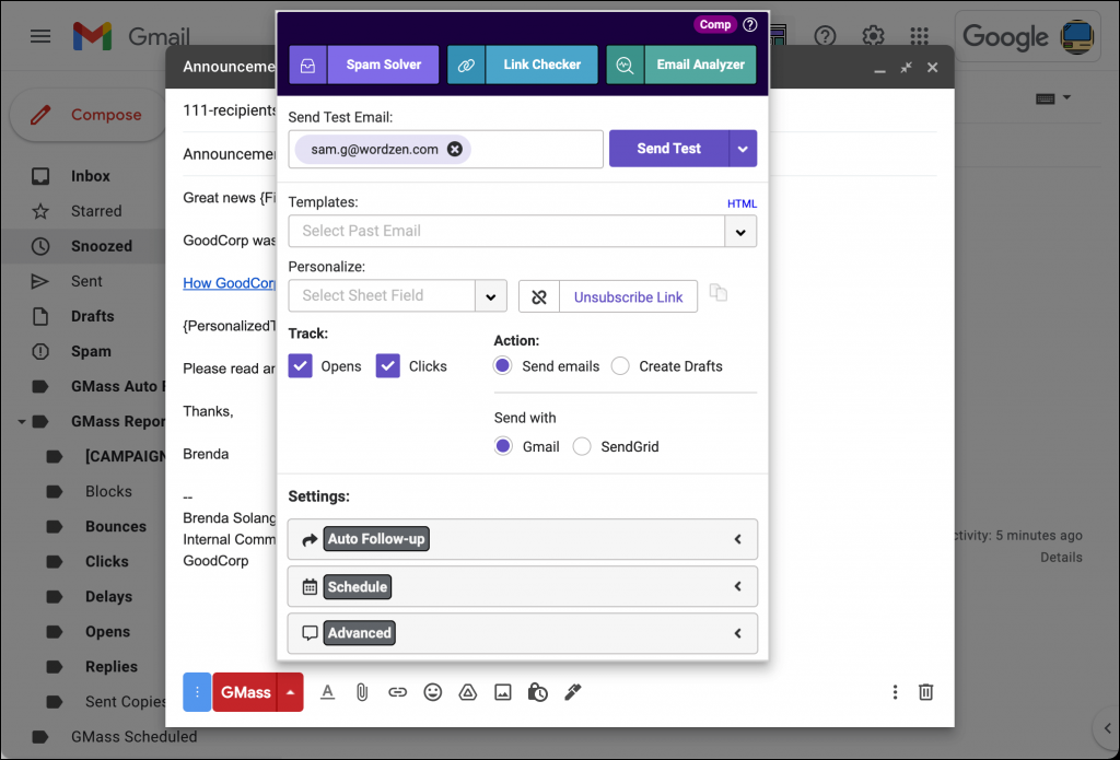 Internal communications email - easy, personalized messages in Gmail
