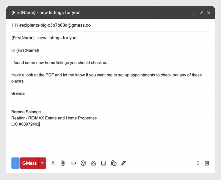 Real estate agents - easy, personalized mass emails in Gmail - GMass