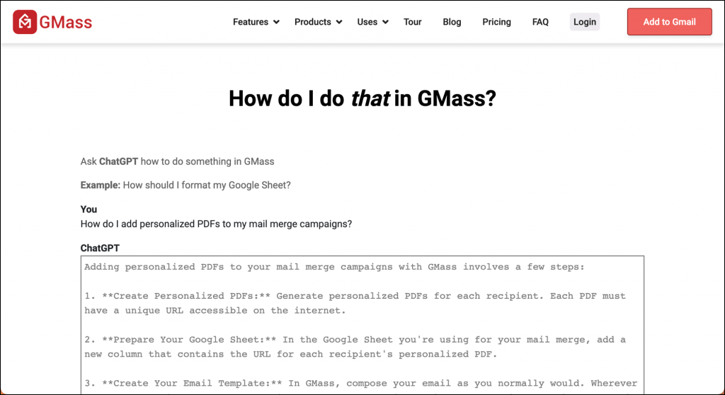 AI Features in GMass
